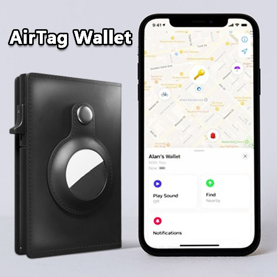 AirTag Wallet Anti Theft, RFID Card Holder, Men's Fashion, Watches ...