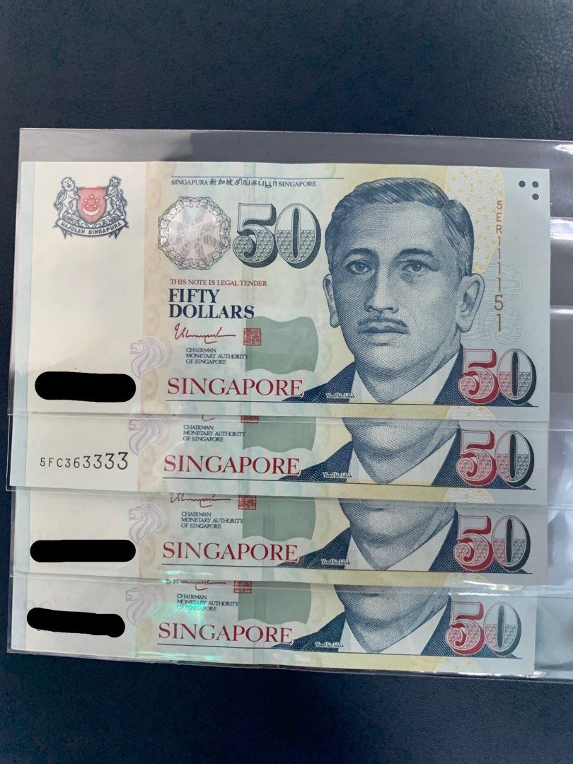 Almost solid number. Singapore Portrait Series $50 Note, Hobbies & Toys ...