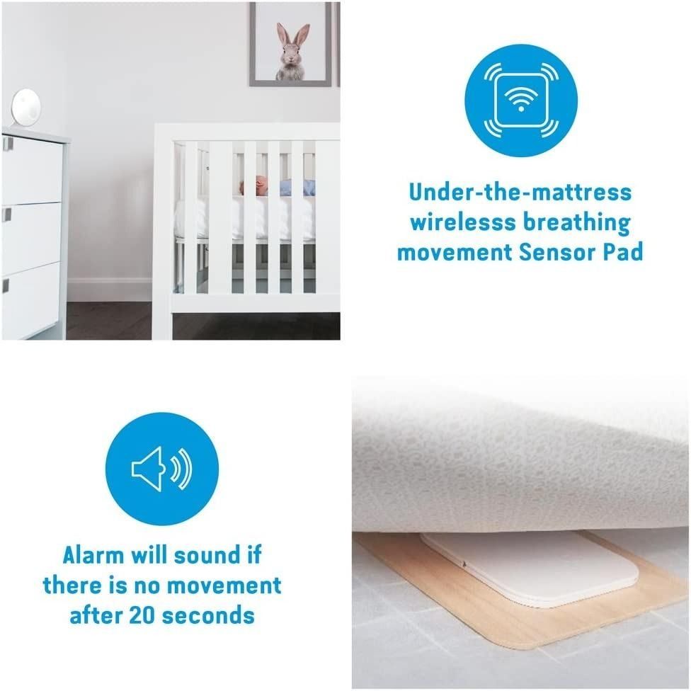 Angelcare AC115 Baby Breathing and Audio Monitor with Wired Sensor Pad ...