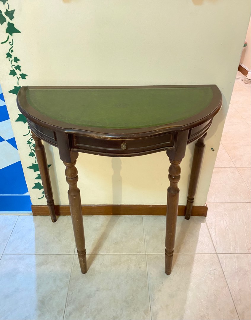 Antique Vintage Half Moon Table, Furniture & Home Living, Furniture ...