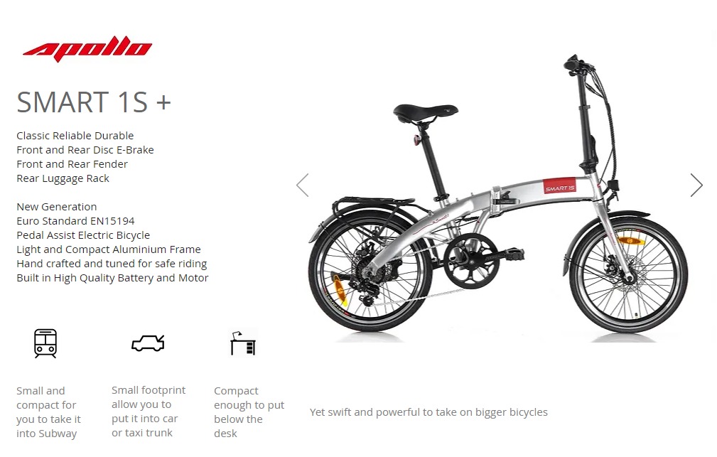 APOLLO SMART1S PLUS (TITANIUM SILVER) 35-speed 20" Foldable Ebike. LTA ...