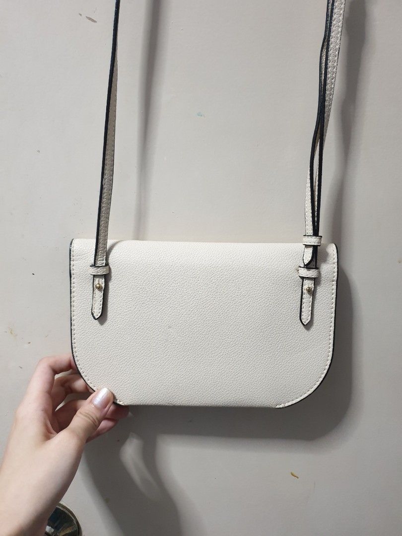 Authentic Charles & Keith Cross Bodybag Flap Ivory, Women's Fashion, Bags & Wallets, Cross-body ...
