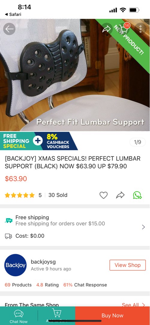 Backjoy back support / lumbar support, Furniture & Home Living, Home ...