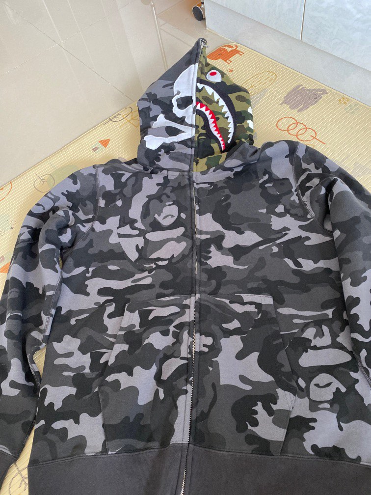 Bape x Mastermind Shark face Skull Hoodie, Men's Fashion, Coats ...