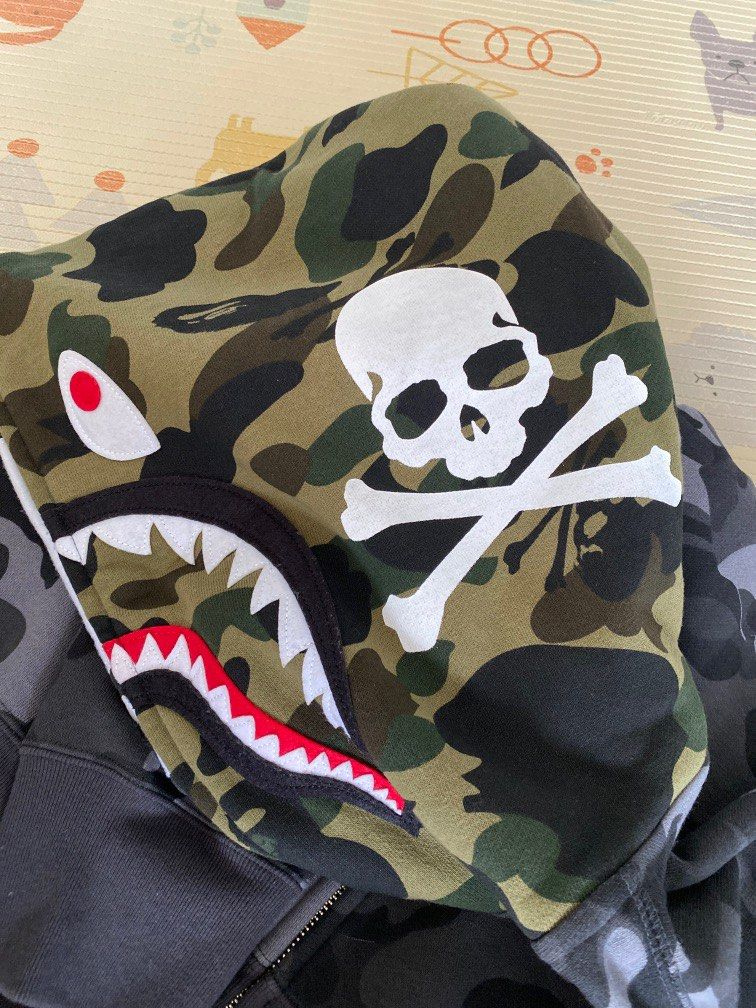 Bape x Mastermind Shark face Skull Hoodie, Men's Fashion, Coats ...