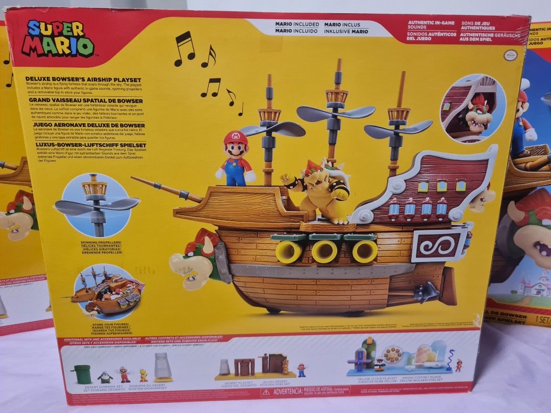Bowser's Air Ship Playset ( SUPER MARIO ) Deluxe ( Bowser Battleship ...