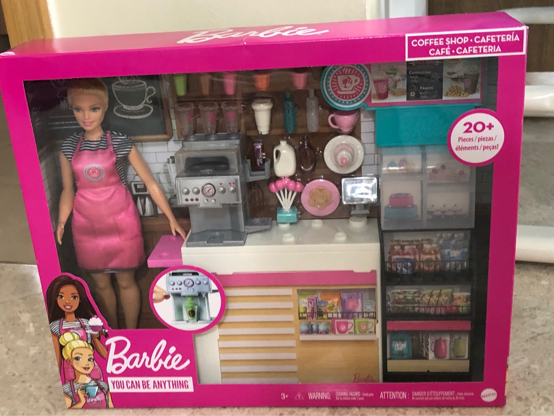 Brand new BN Barbie coffee shop playset barista not dollhouse closet ...