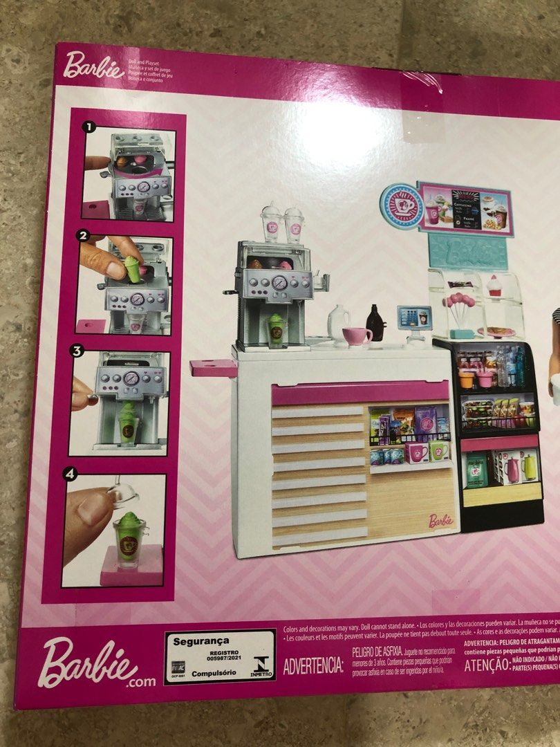 Brand new BN Barbie coffee shop playset barista not dollhouse closet ...