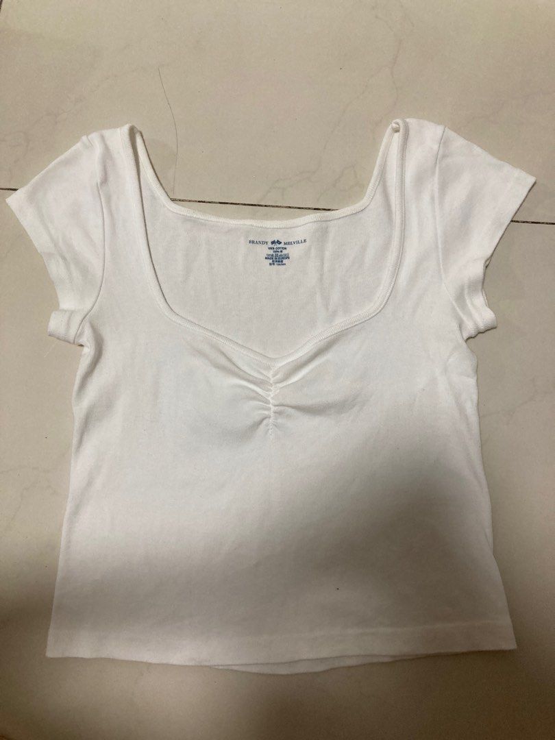 Brandy melville white top (mabel), Women's Fashion, Tops, Other Tops on ...