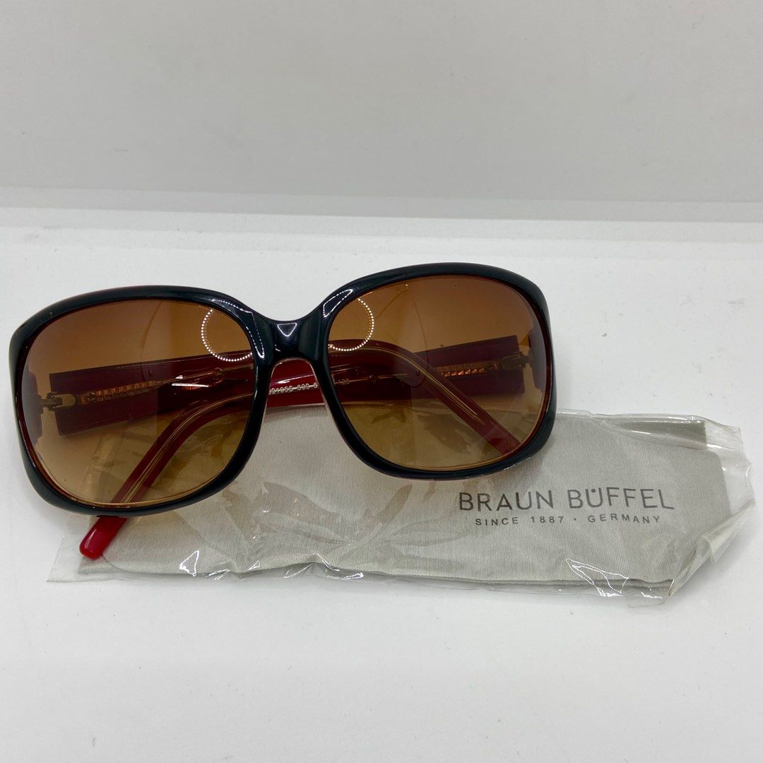 BRAUN BUFFEL RED AND BLACK SUNGLASS 227020315 -, Women's Fashion ...