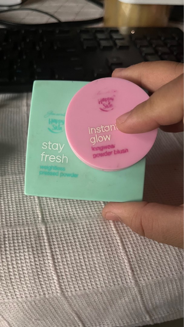 Bundle happy skin Powder blush and pressed powder, Beauty & Personal ...