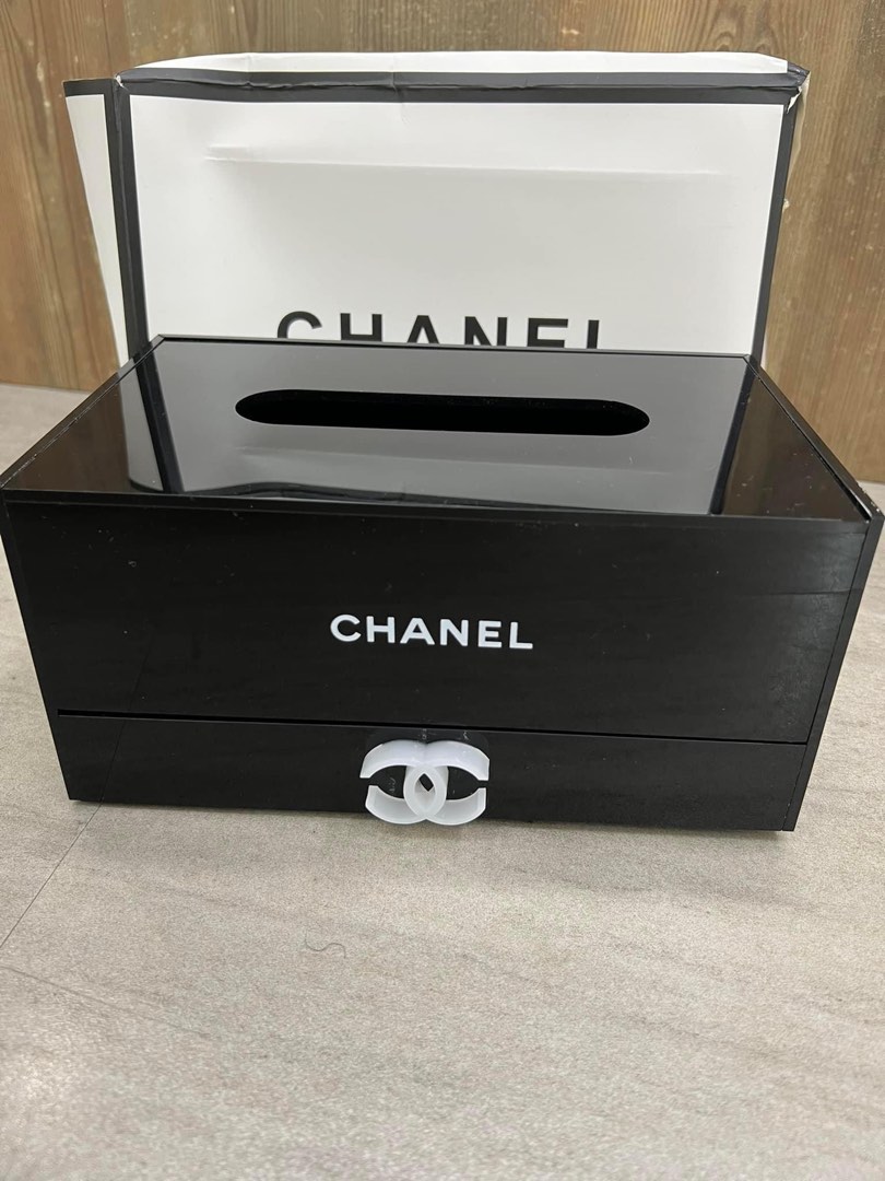 CHANEL JEWERLY BOX AND TISSUE HOLDER, Luxury, Bags & Wallets on Carousell