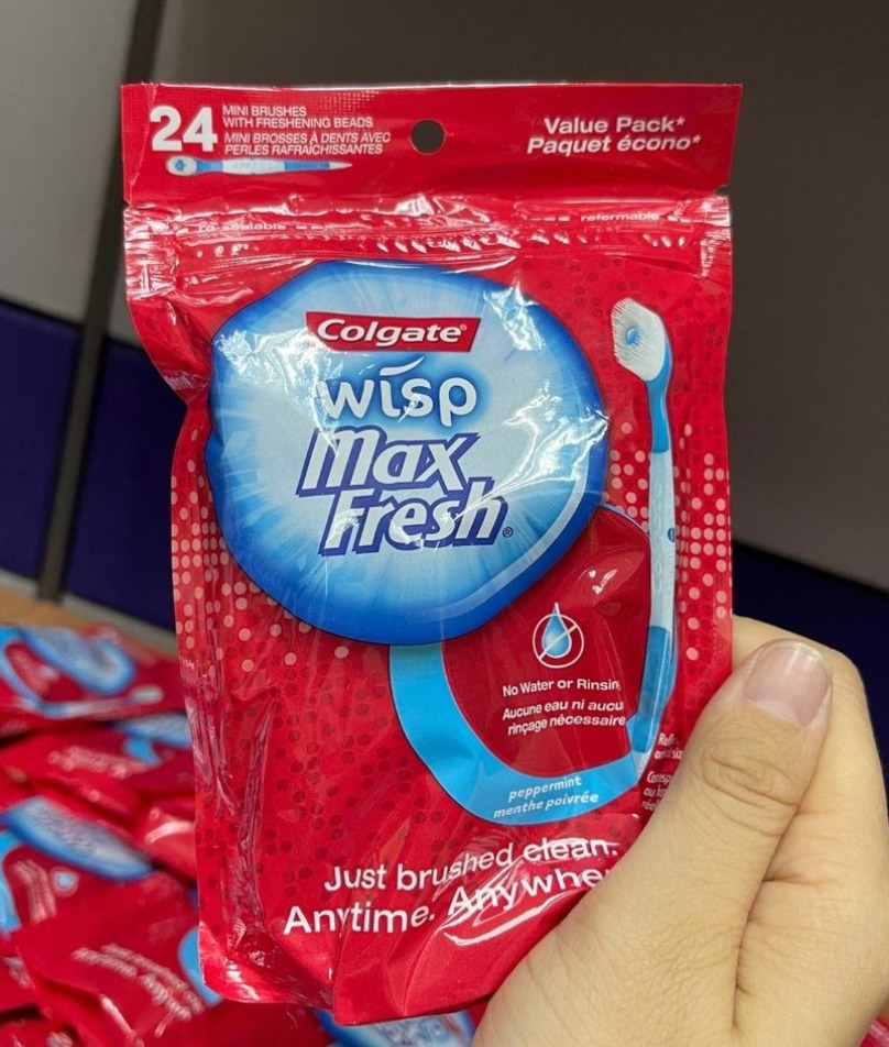 Colgate Max Fresh Wisp Disposable Mini Toothbrush, Peppermint - 24 ...