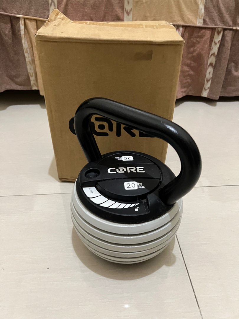 CORE Adjustable Kettlebell (20lbs), Sports Equipment, Exercise ...