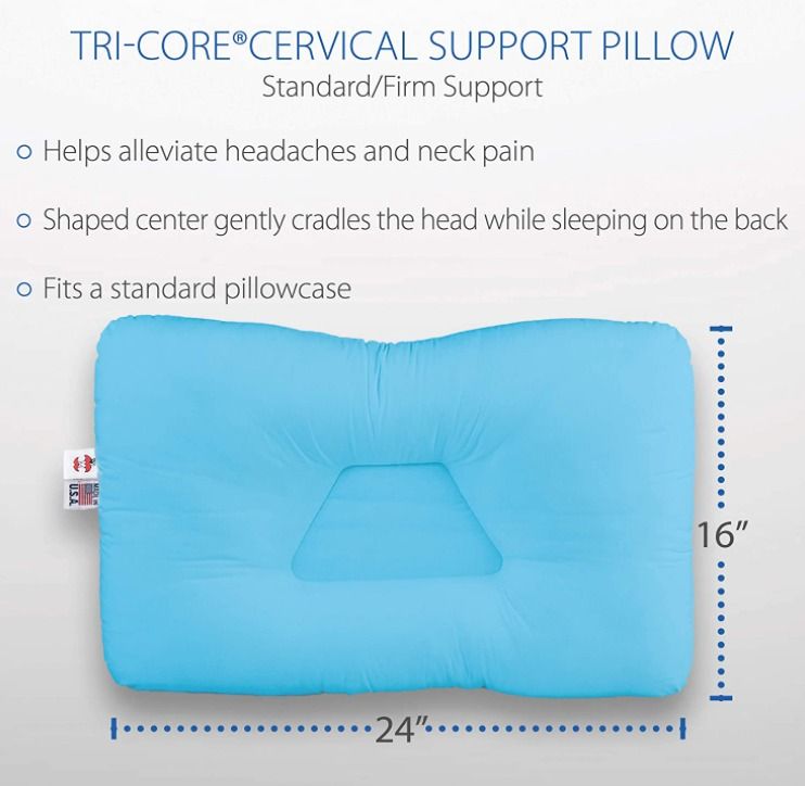 Core Products Tri-Core Cervical Support Pillow for Neck Pain, Furniture ...
