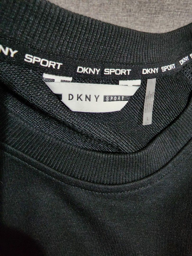 DKNY Sport Large Black Hd Mini 1989 Logo Cropped Pullover, Women's Fashion, Tops, Longsleeves on ...