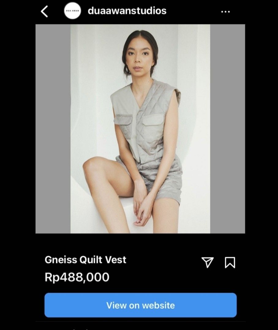 Dua Awan Studio - Gneiss Quilt Vest, Fesyen Wanita, Pakaian Wanita, Atasan di Carousell