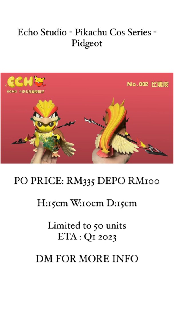 Echo Studio - Pikachu Cos Series - Pidgeot, Hobbies & Toys, Toys ...