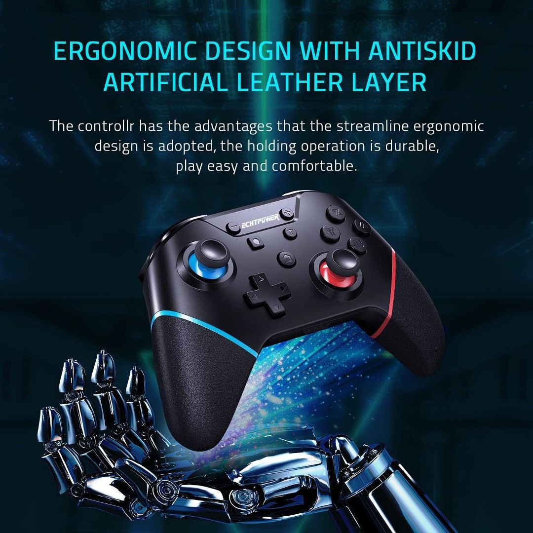 ECHTPower Pro Controller for Nintendo Switch/Lite/OLED, Switch Pro Controller with Programmable ...