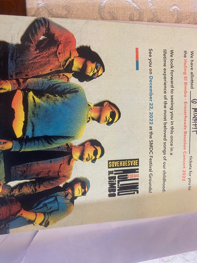 Eraserheads huling el bimbo ticket, Tickets & Vouchers, Event Tickets on Carousell