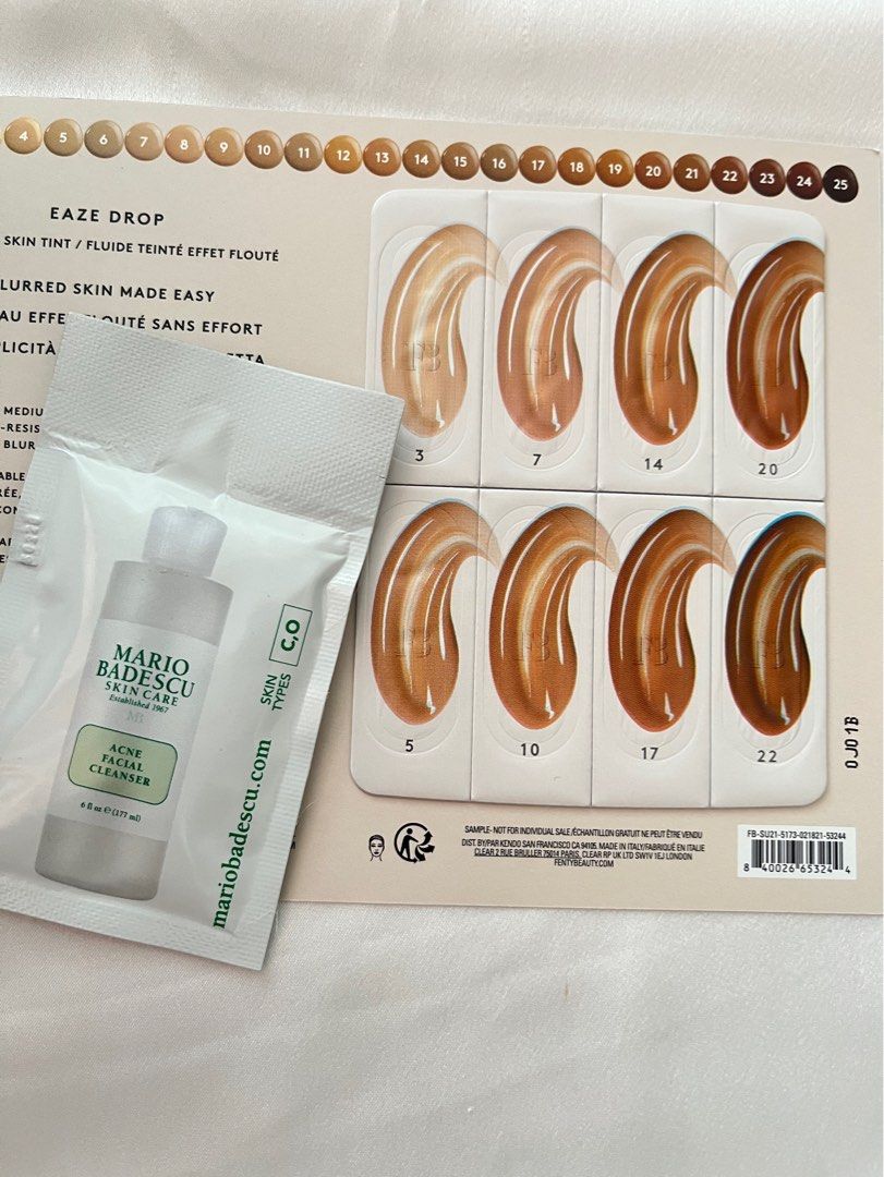 Fenty Beauty Foundation Sample Card, Beauty & Personal Care, Face ...