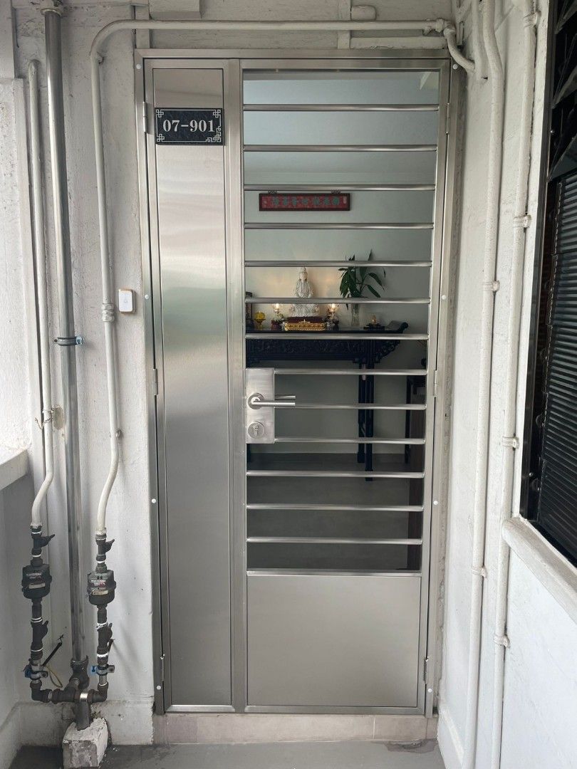 HDB Stainless Steel Gate, Furniture & Home Living, Security & Locks ...