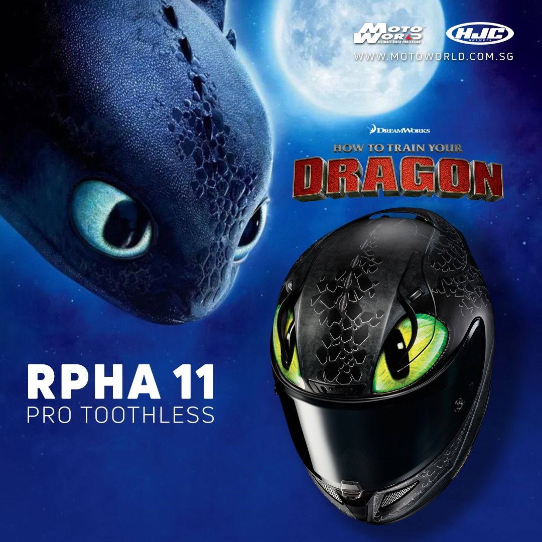 HJC RPHA11 Toothless How to Train your Dragon Full Face Motorcycle ...