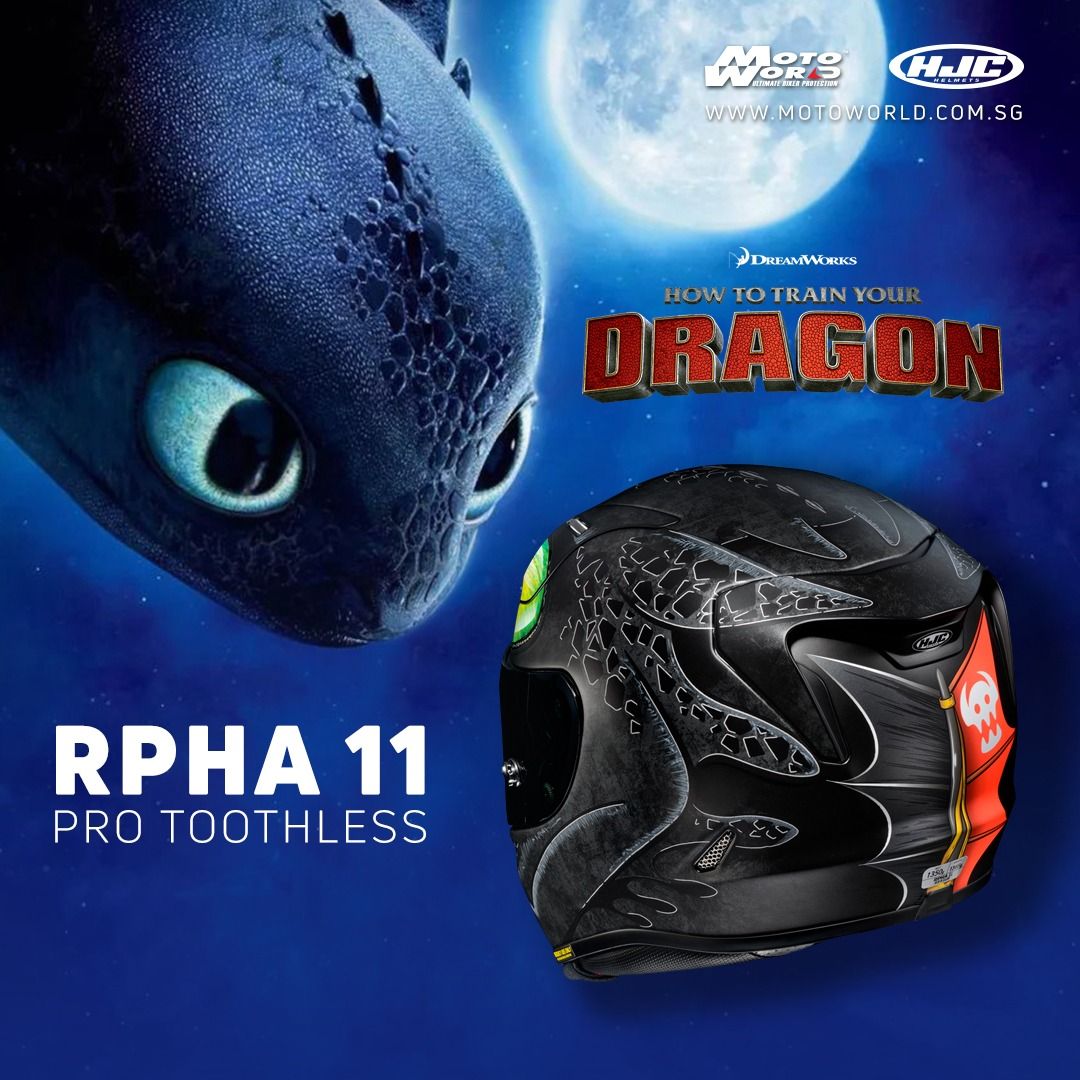 HJC RPHA11 Toothless How to Train your Dragon Full Face Motorcycle ...