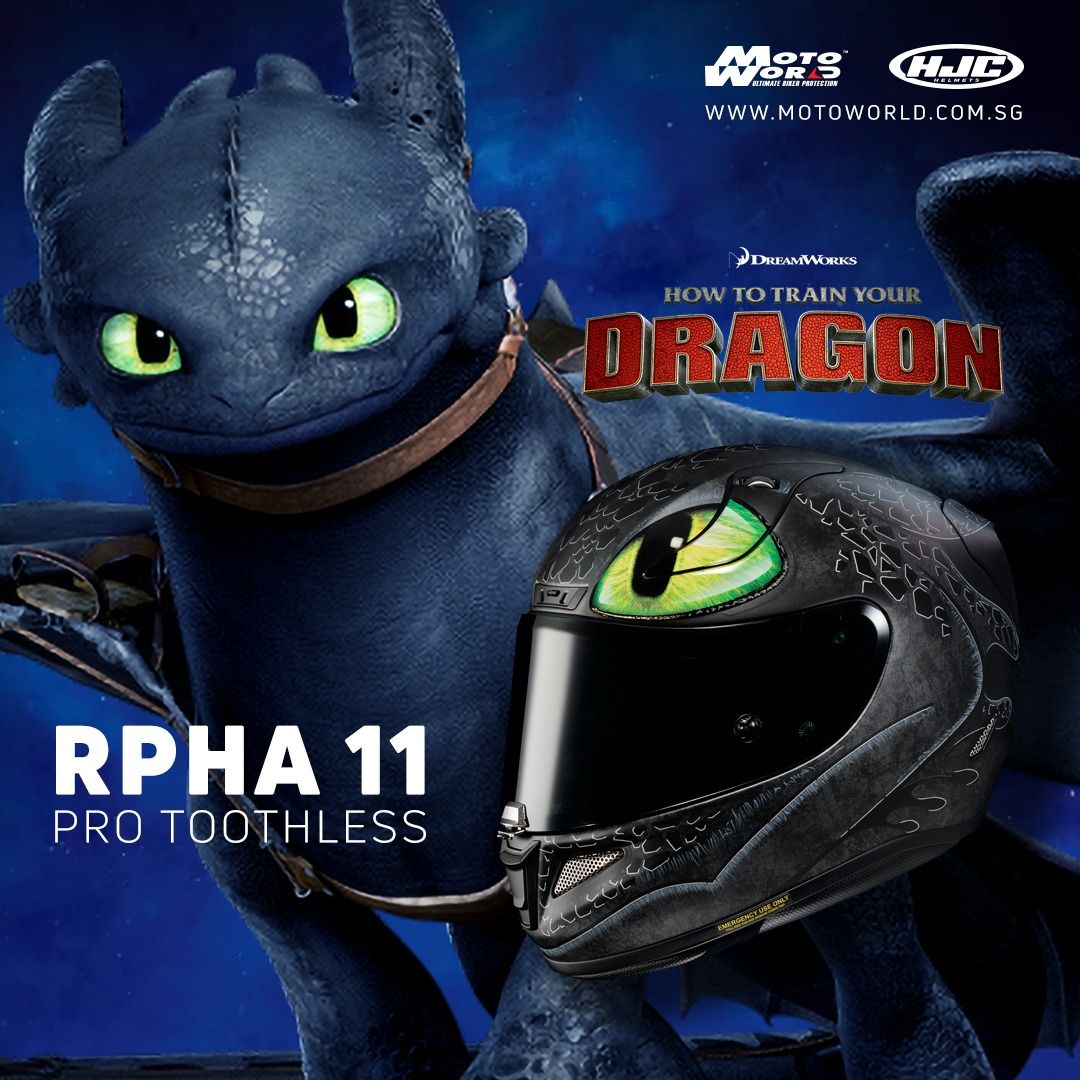 HJC RPHA11 Toothless How to Train your Dragon Full Face Motorcycle ...
