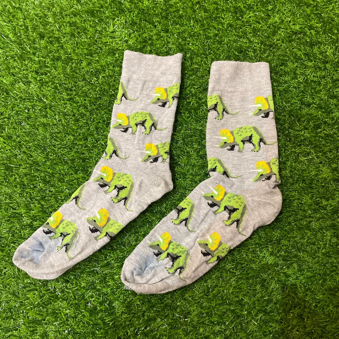 Iconic Triceratops Dinosaur Patterned Medium Crew Socks, Women's ...