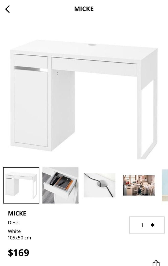 IKEA Micke Table, Furniture & Home Living, Furniture, Tables & Sets on ...