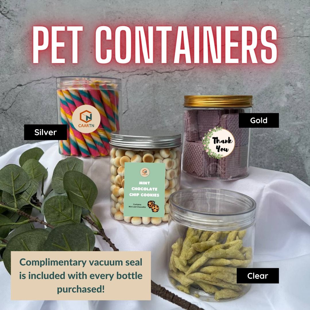 (3 sizes) Gold/SIlver/Clear Plastic Containers for Cookies/Pineapple ...