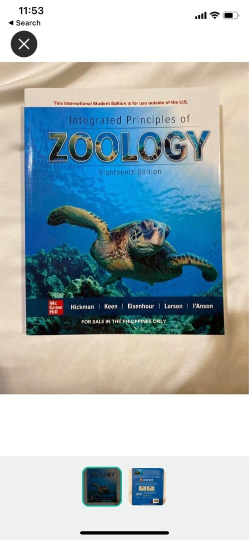Integrated Principles of Zoology by Hickman McGraw hill textbook 18th ...