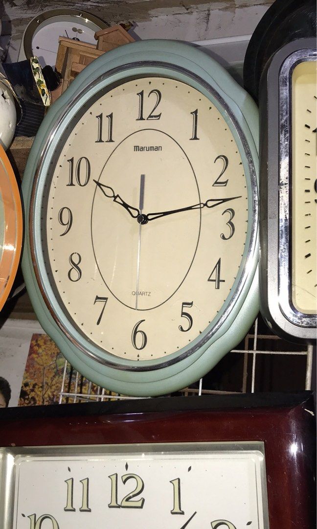 JAPAN BLUE OBLONG ANALOG WALL CLOCK, Furniture & Home Living, Home ...