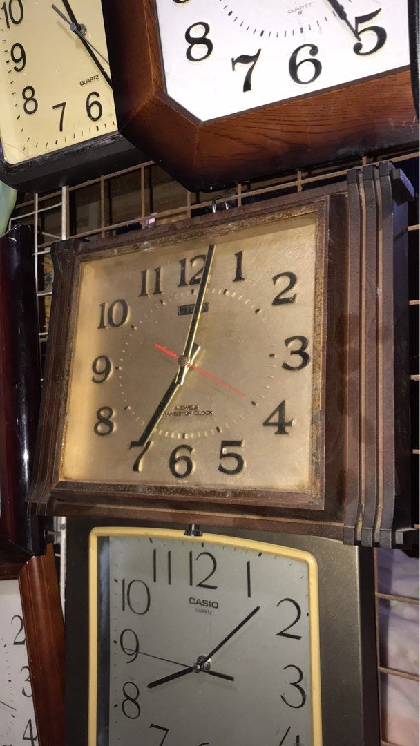 JAPAN VINTAGE ANTIQUE JEWELS ANALOG WALL CLOCK, Furniture & Home Living ...