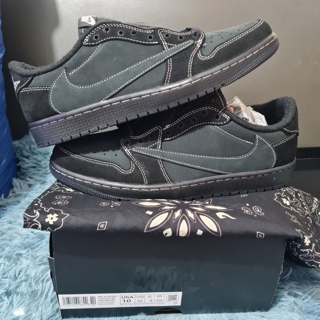 Jordan 1 Travis Scott Phantom Black, Men's Fashion, Footwear, Sneakers ...