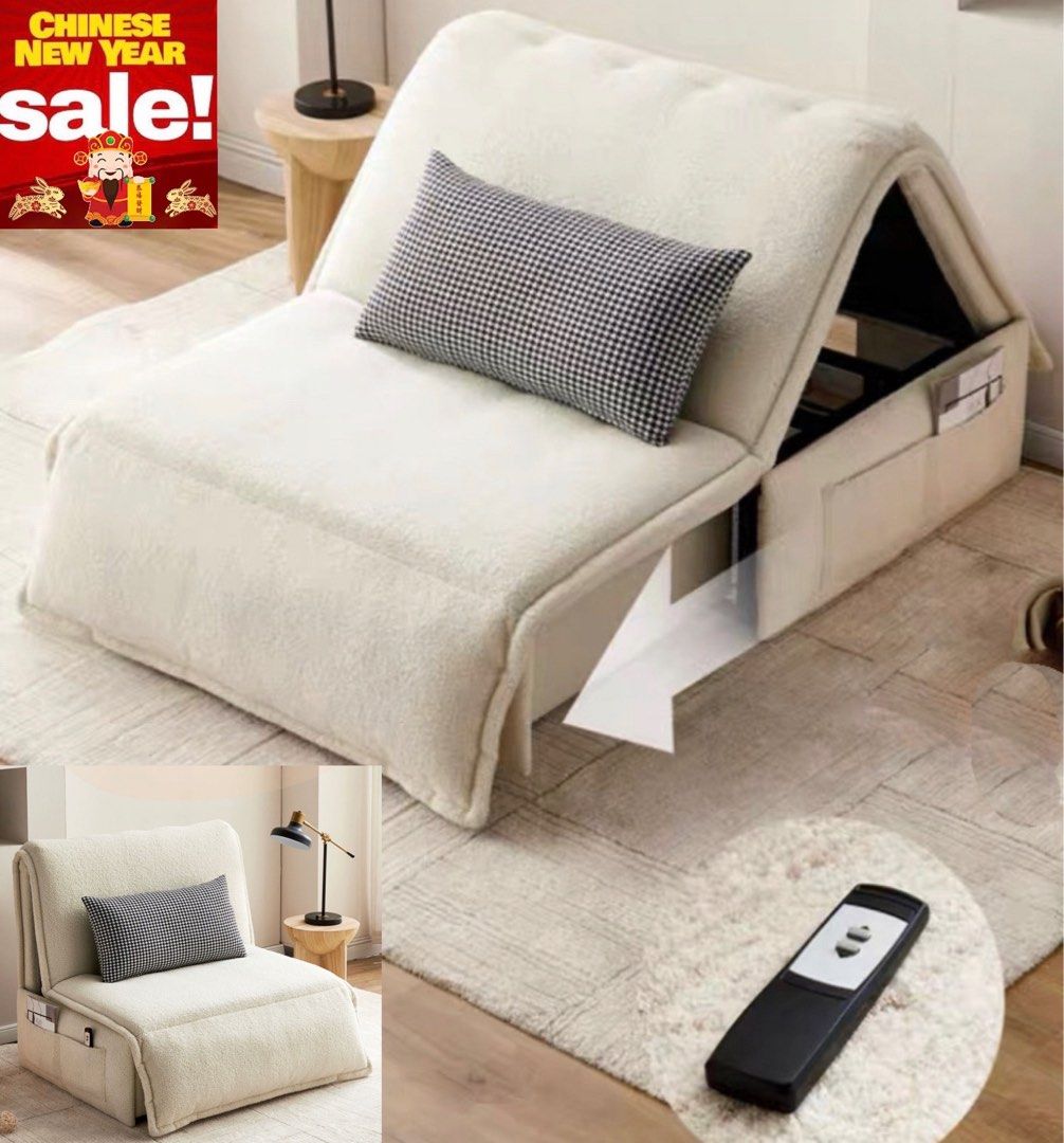 Length 90cm Omari Designer Electric/Motorised Extendable Sofa Bed ...
