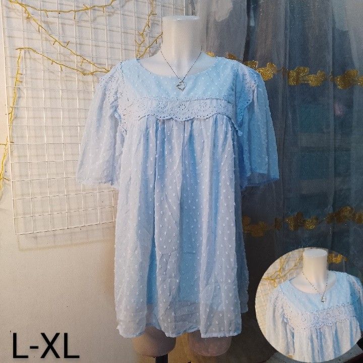 Light blue plus size blouse, Women's Fashion, Dresses & Sets, Dresses ...