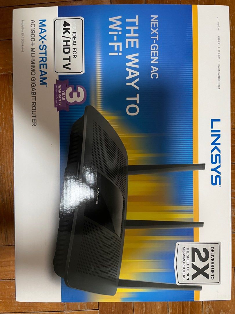 Linksys MAX-STREAM, AC1900+MU-MIMO Gigabit Router, Computers & Tech ...