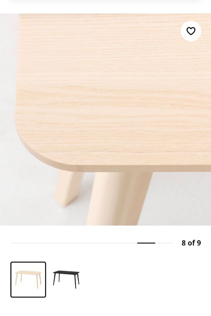 Ikea Table (LISABO) , ash veneer, Furniture & Home Living, Furniture ...