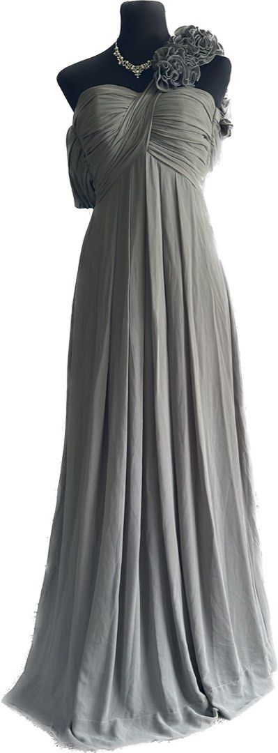 LONG GOWN GRAY COLOR, Women's Fashion, Dresses & Sets, Evening dresses ...