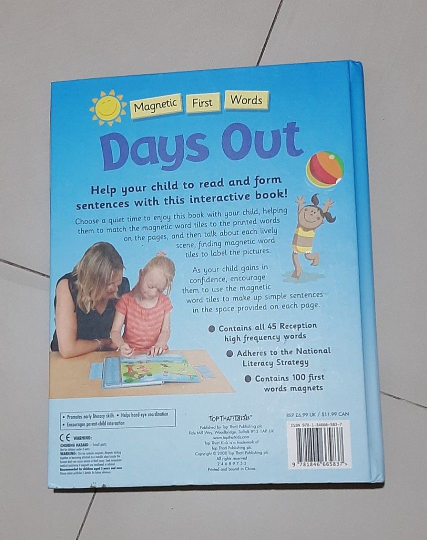 Magnetic First Words book toddler gross motor skill, Hobbies & Toys ...