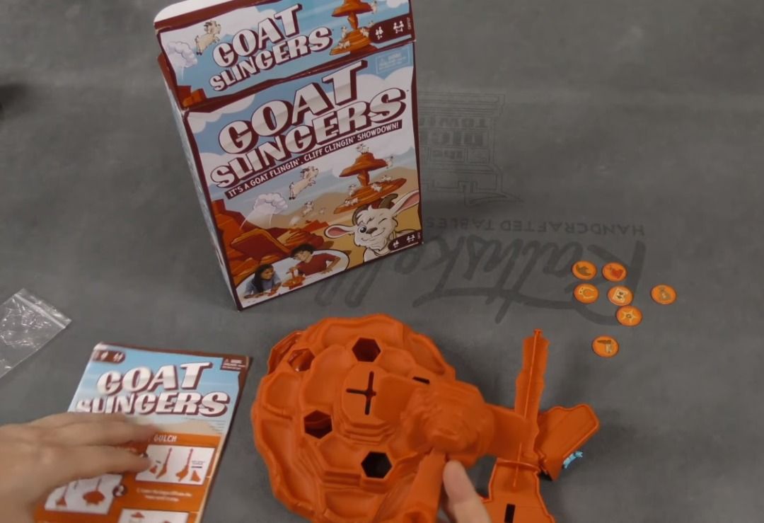 MATTEL Goat Slingers Kids Game with Cliff Tower & Launcher Goat ...