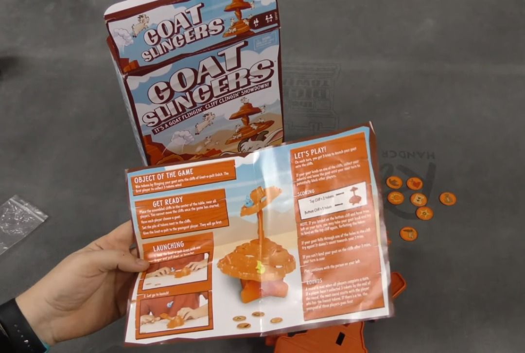 MATTEL Goat Slingers Kids Game with Cliff Tower & Launcher Goat ...