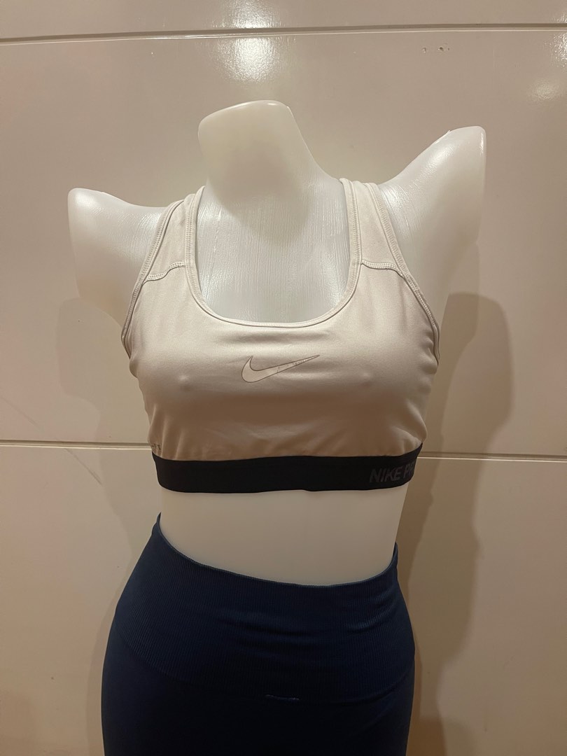 Nike White Sports Bra, Women's Fashion, Activewear on Carousell