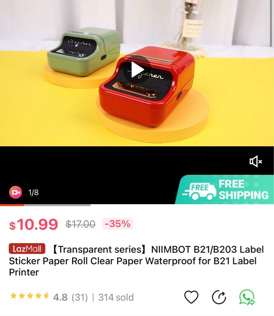 Nimbot Paper Roll for B21/B203, Hobbies & Toys, Stationery & Craft ...