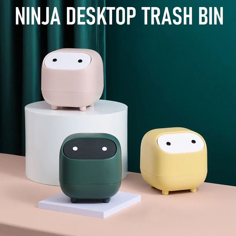 Ninja Desktop Trash Bin Mini Trash Can Table Dustbin Rubbish Bin ...