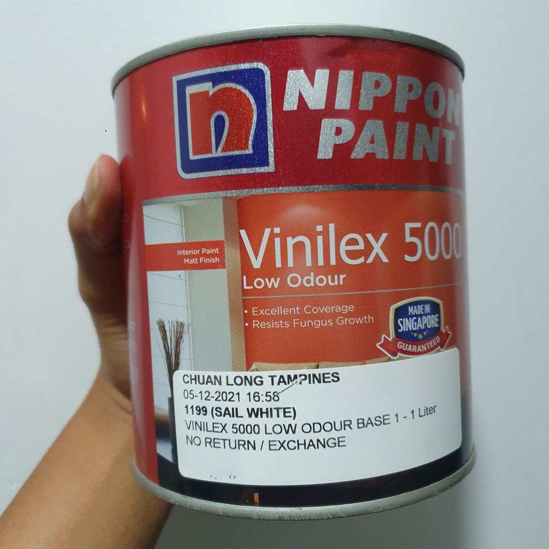 NIPPON PAINT Vinilex 5000 low odour sail white, Furniture & Home Living ...