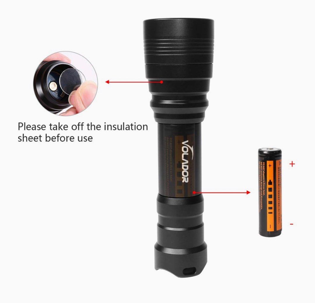 (FREE DELIVERY) VOLADOR Diving Flashlight, 1000 Lumen Waterproof Diving ...
