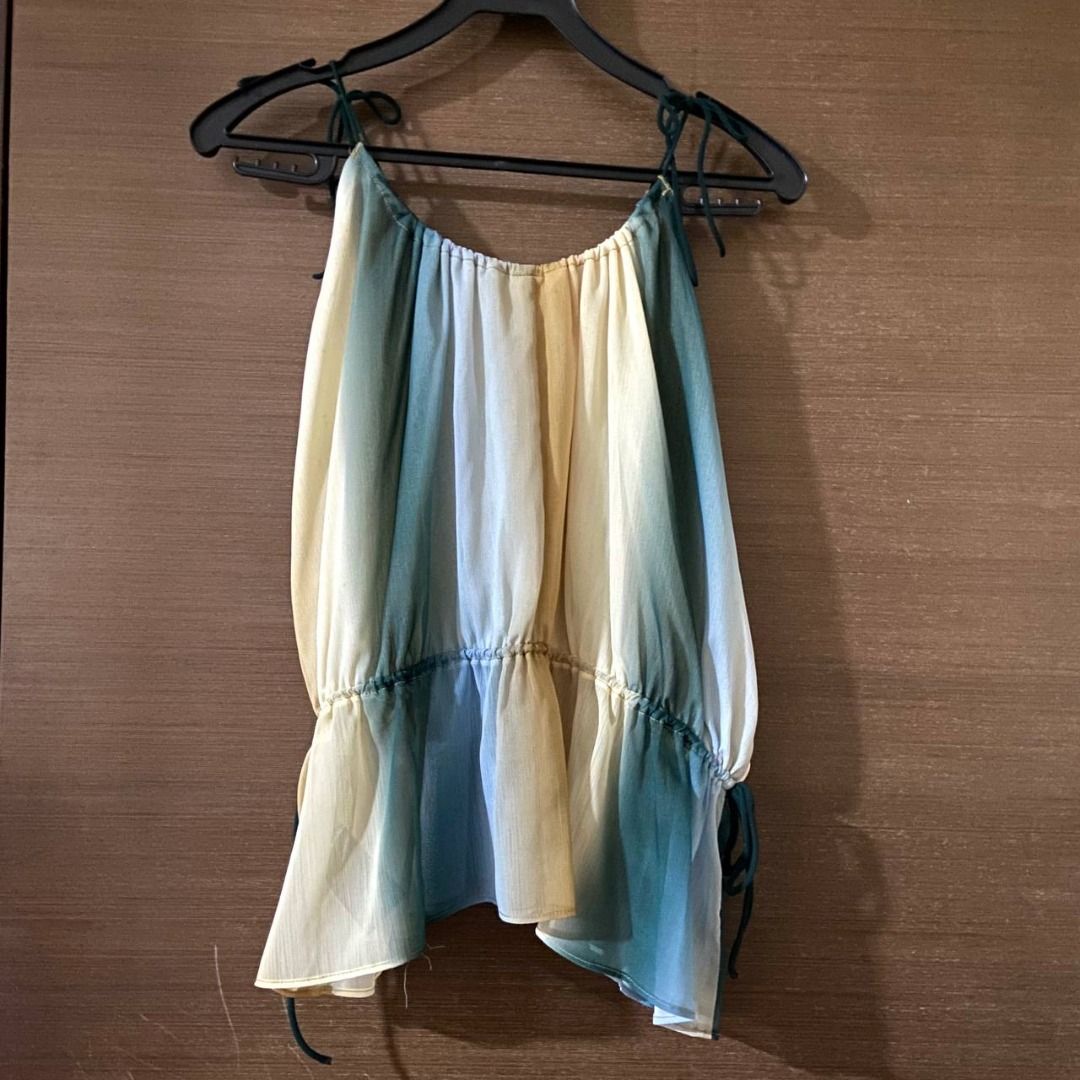 Ombre Spaghetti Draw-String Top, Women's Fashion, Tops, Sleeveless on ...